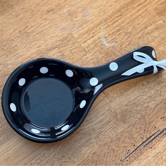 Terramoto | Kitchen | Terramoto Black White Polka Dot Ceramic Spoon ...